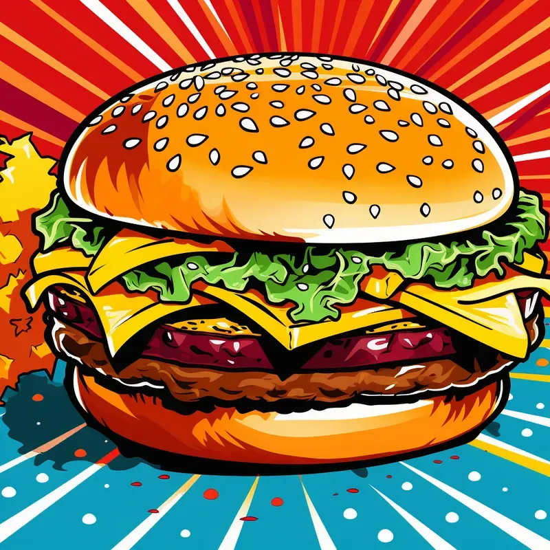 Comic Style Fast Foods Midjourney Prompt | PromptBase