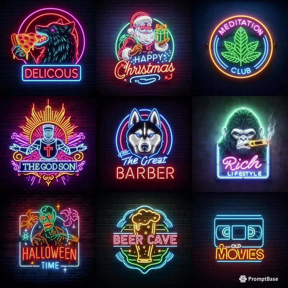 Retro Neon Signs DALL·E Prompt | PromptBase