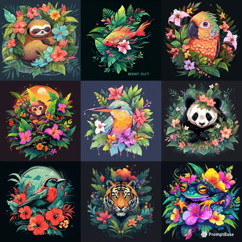 Tropical Rainforest Designs Midjourney Prompt | PromptBase