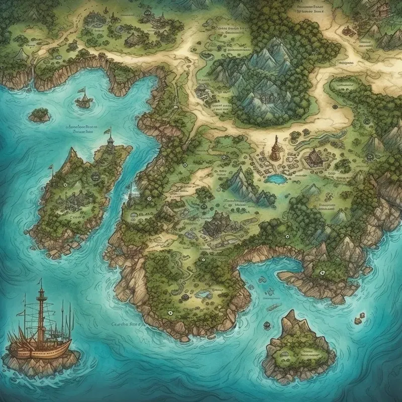 Fantasy Maps Midjourney Prompt | PromptBase