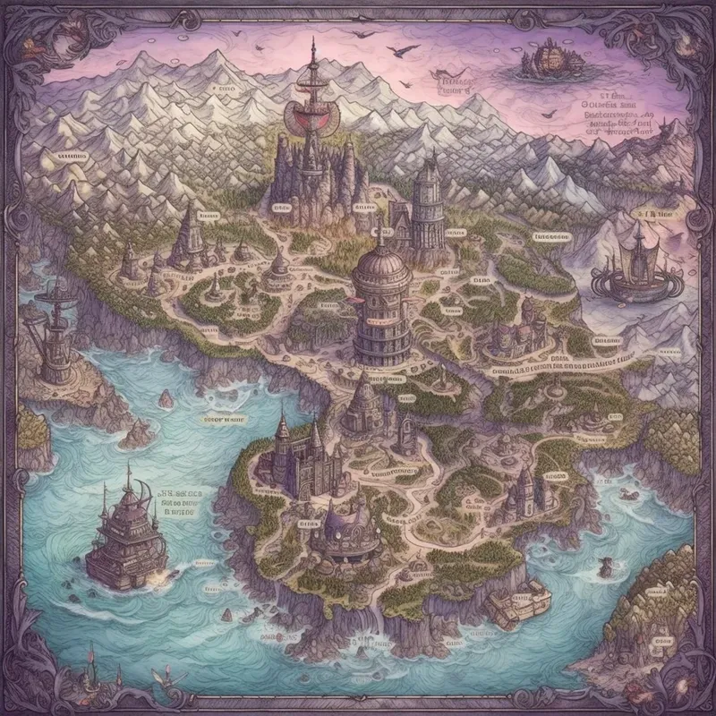 Fantasy Maps Midjourney Prompt | PromptBase