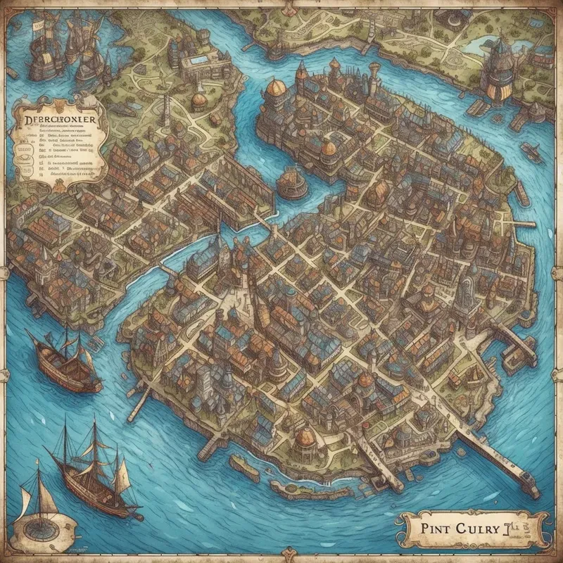 Fantasy Maps Midjourney Prompt | PromptBase