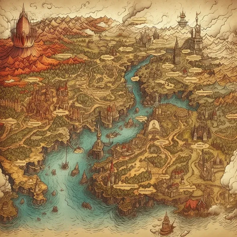 Fantasy Maps Midjourney Prompt | PromptBase