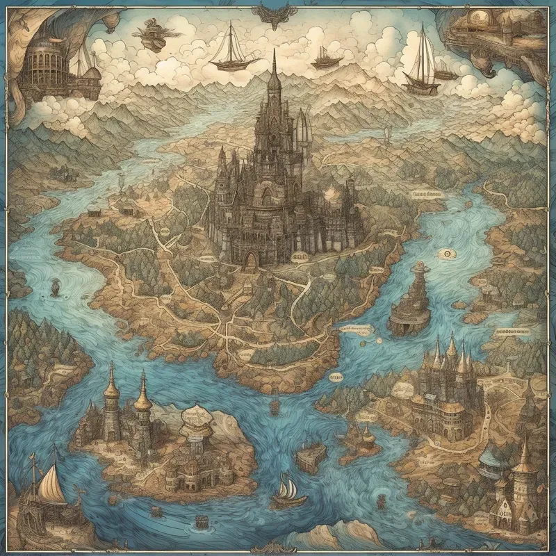 Fantasy Maps Midjourney Prompt | PromptBase