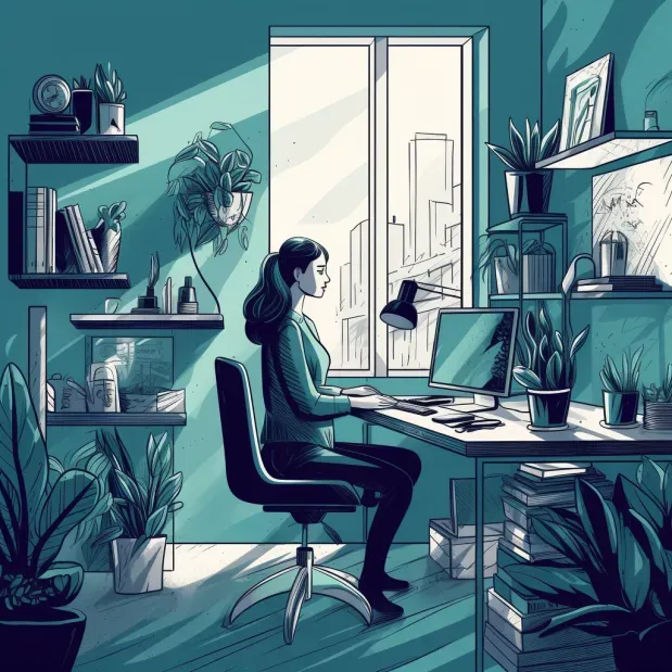 Aesthetic Working Illustrations Midjourney Prompt | PromptBase