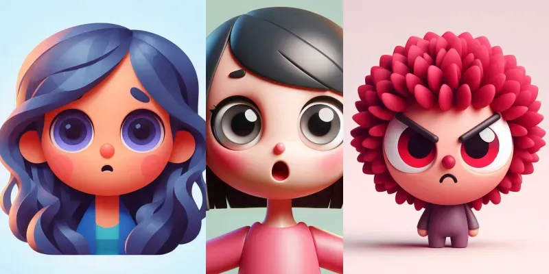 3d Cartoon Character Expression Packs Generator App | PromptBase
