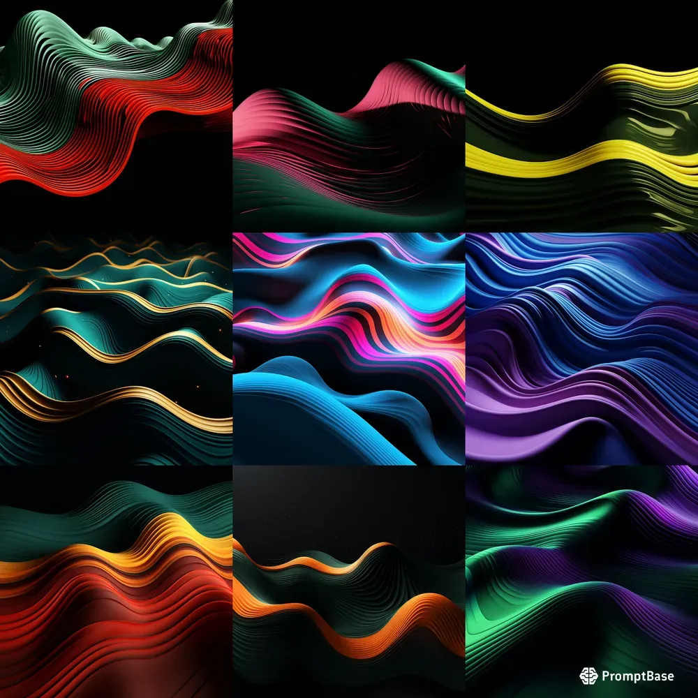Chromatic Waves In 3D Midjourney Prompt | PromptBase