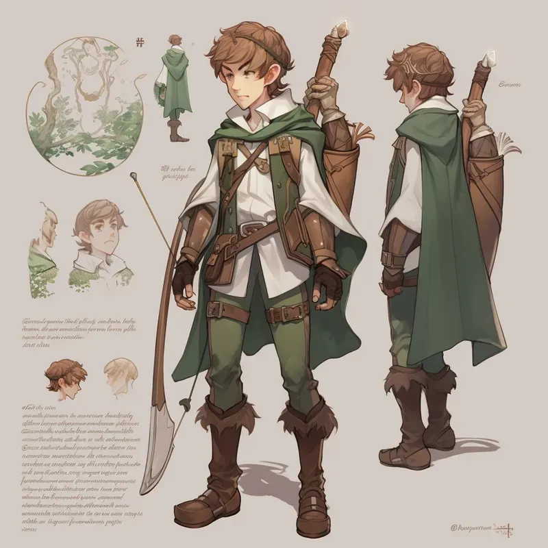 Fantasy Anime Character Design Sheets Midjourney Prompt | PromptBase