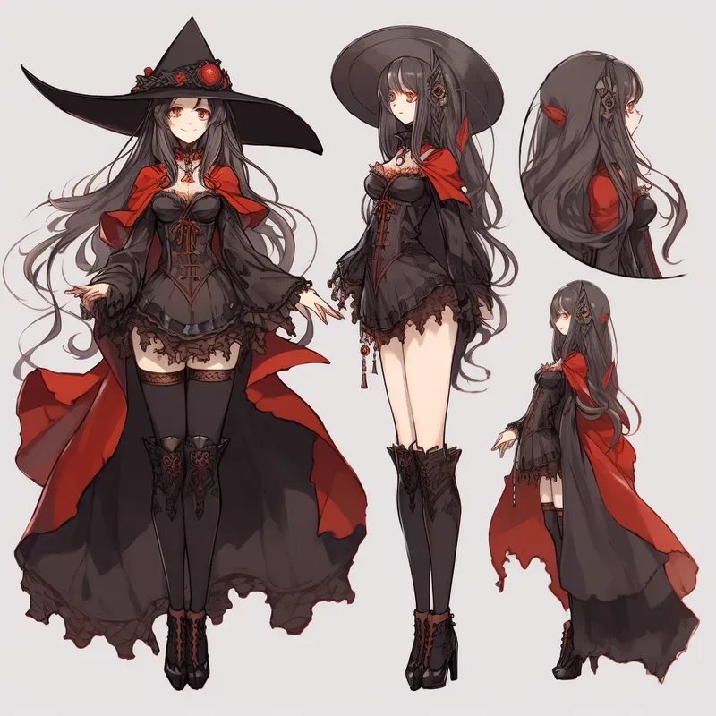 Fantasy Anime Character Design Sheets Midjourney Prompt | PromptBase