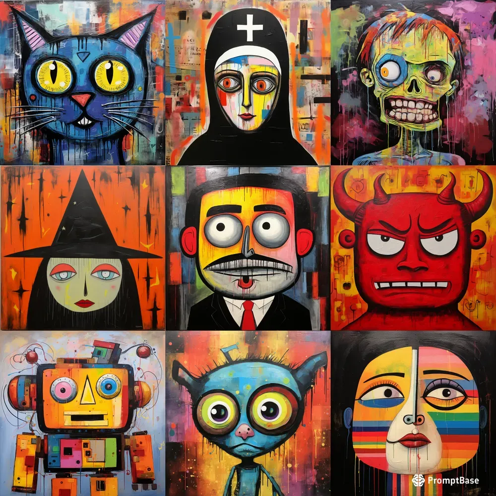 Graffiti Avatar Characters Midjourney Prompt | PromptBase
