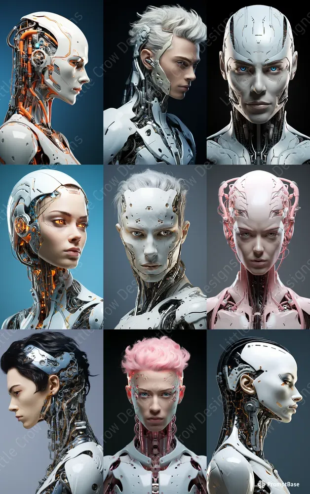 Robot Cyborg Studio Portraits Midjourney Prompt | PromptBase