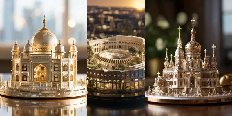 Famous Buildings Miniatures Midjourney Prompt | PromptBase