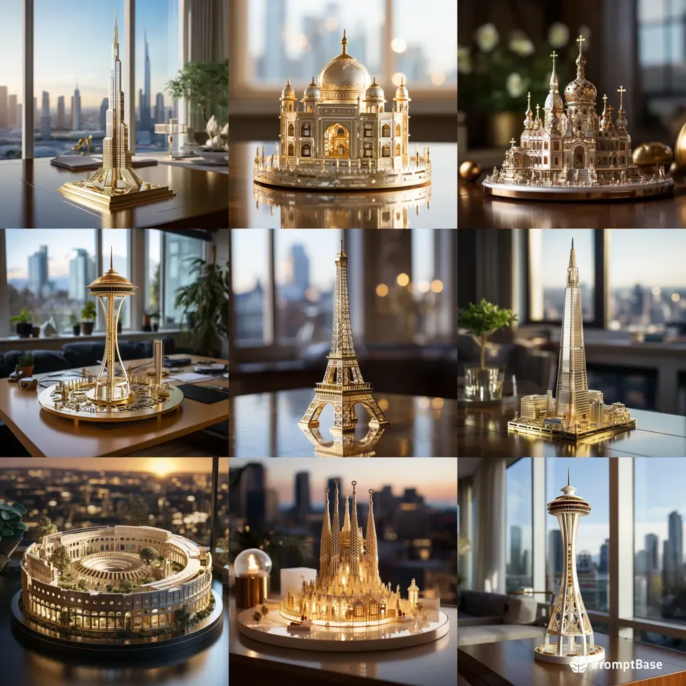 Famous Buildings Miniatures Midjourney Prompt | PromptBase
