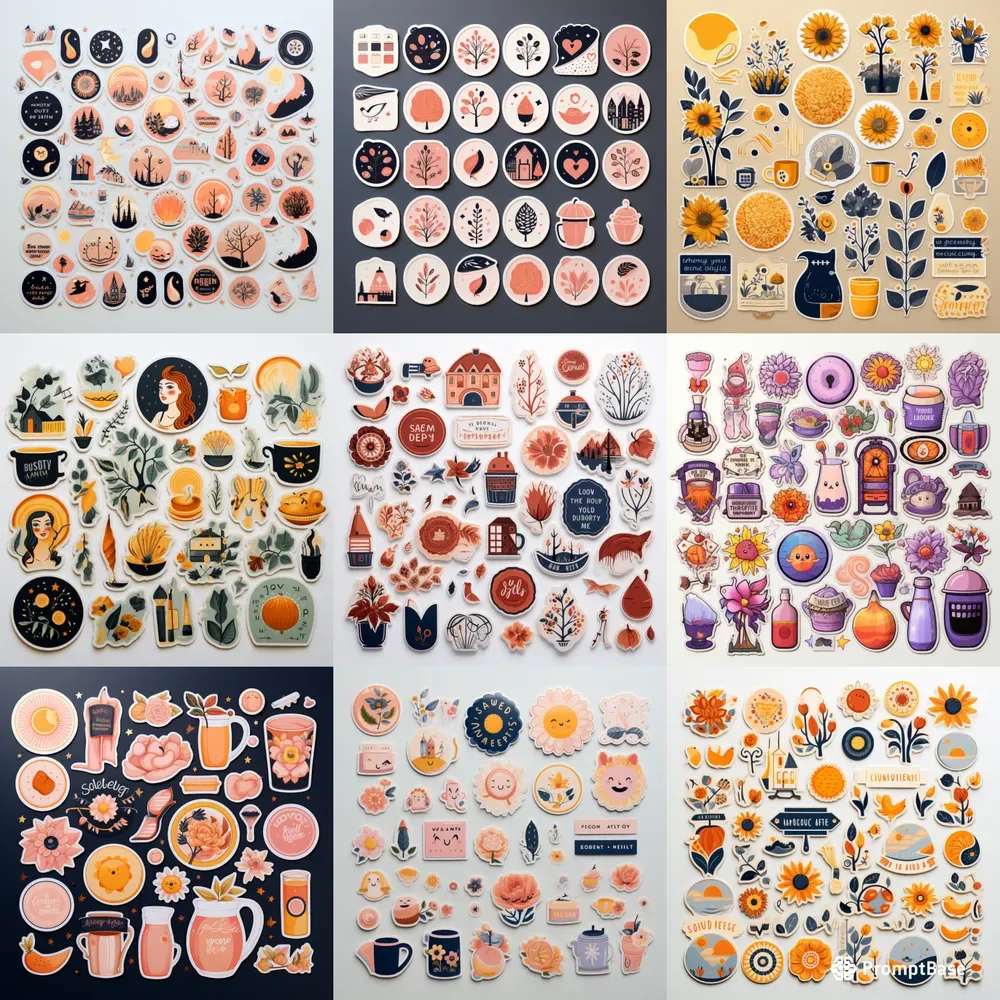 Stickers Midjourney Prompt | PromptBase