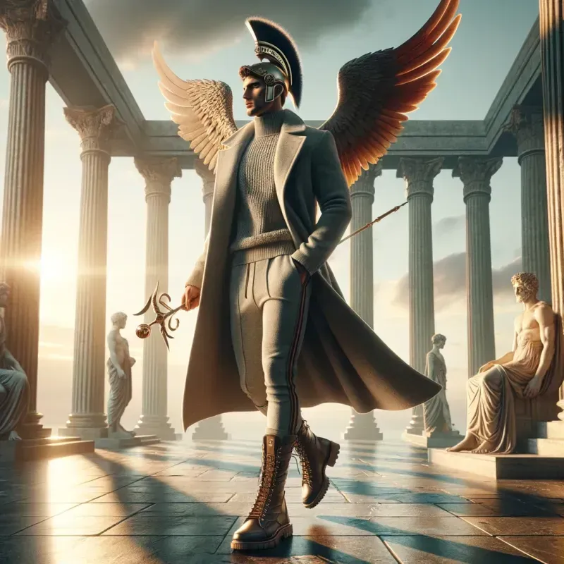 Modern Gods In Ancient Halls DALL·E Prompt | PromptBase