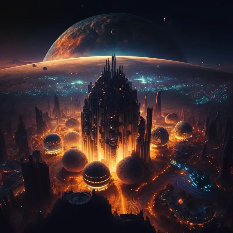 Alien Cities Midjourney Prompt | PromptBase