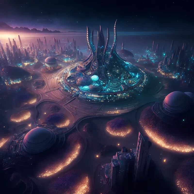 Alien Cities Midjourney Prompt | PromptBase