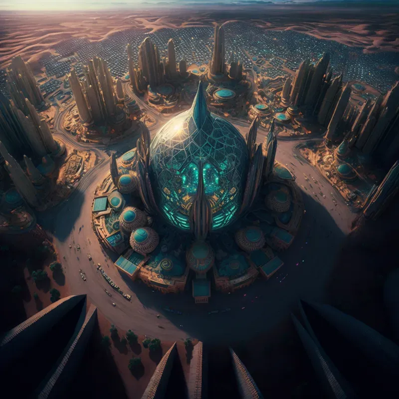 Alien Cities Midjourney Prompt | PromptBase