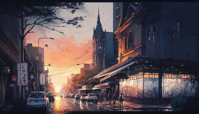 Watercolor Cityscapes Midjourney Prompt | PromptBase