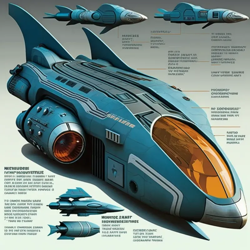 Spaceship Design Sheets Midjourney Prompt | PromptBase