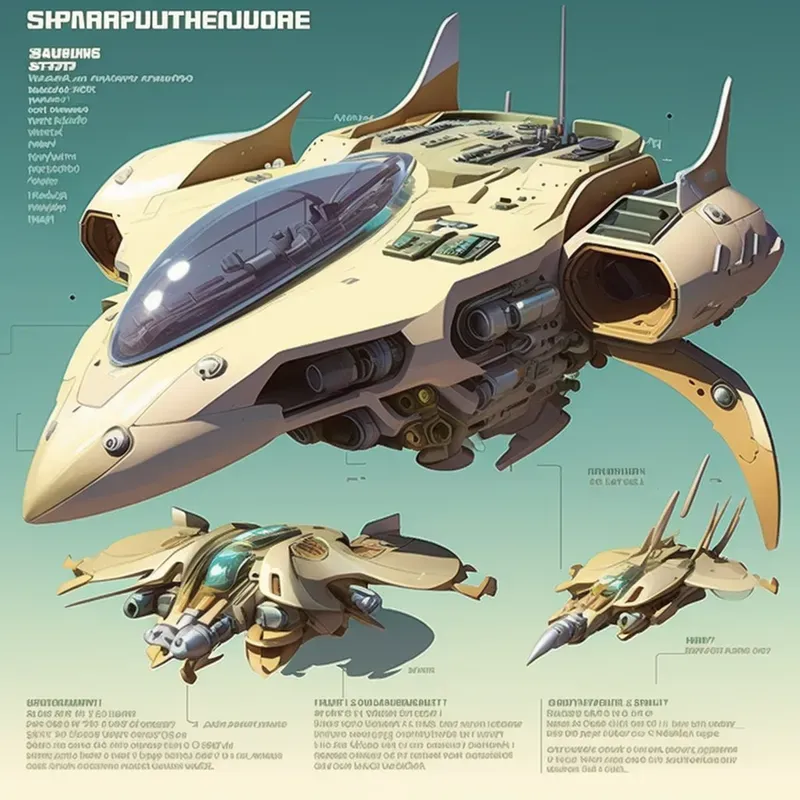 Spaceship Design Sheets Midjourney Prompt | PromptBase