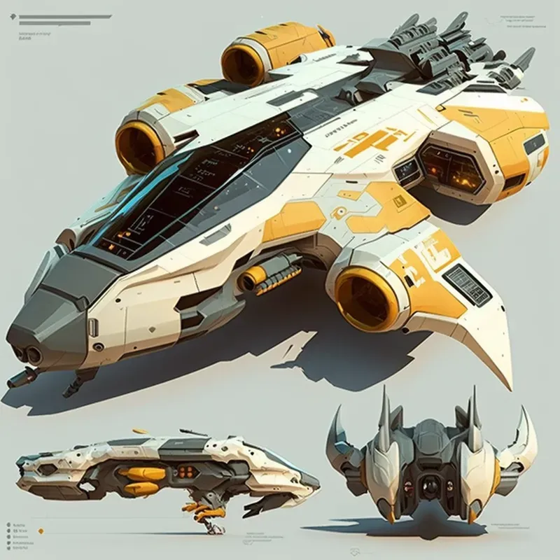 Spaceship Design Sheets Midjourney Prompt | PromptBase