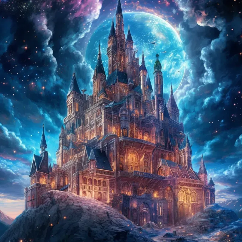 Fantasy Castles Illustrations Midjourney Prompt | PromptBase