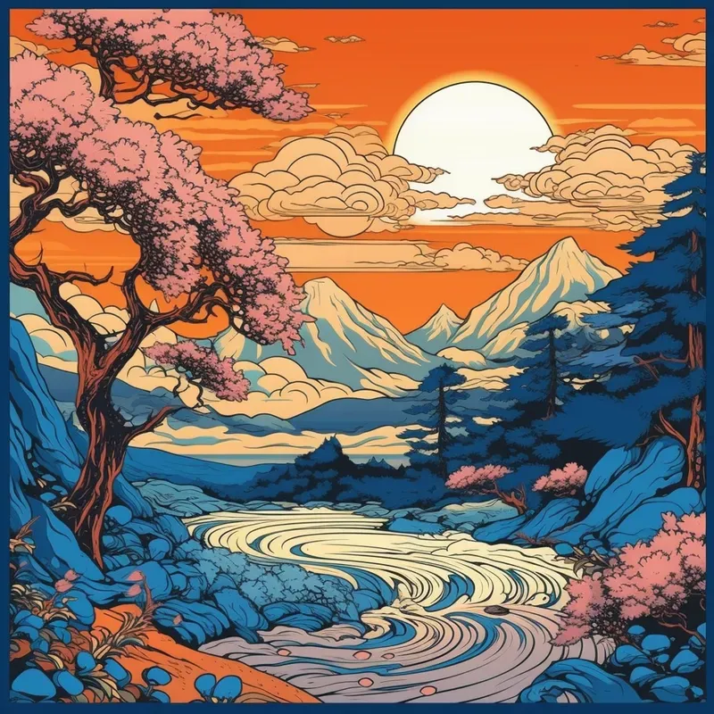 Japanese Ukiyoe Illustrations Midjourney Prompt | PromptBase