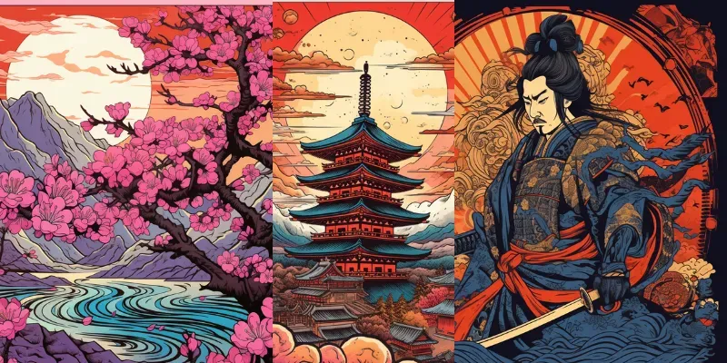 Japanese Ukiyoe Illustrations Midjourney Prompt | PromptBase