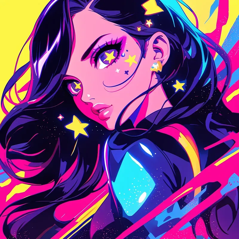 Neofuturism Pop Art Anime Characters Midjourney Prompt | PromptBase