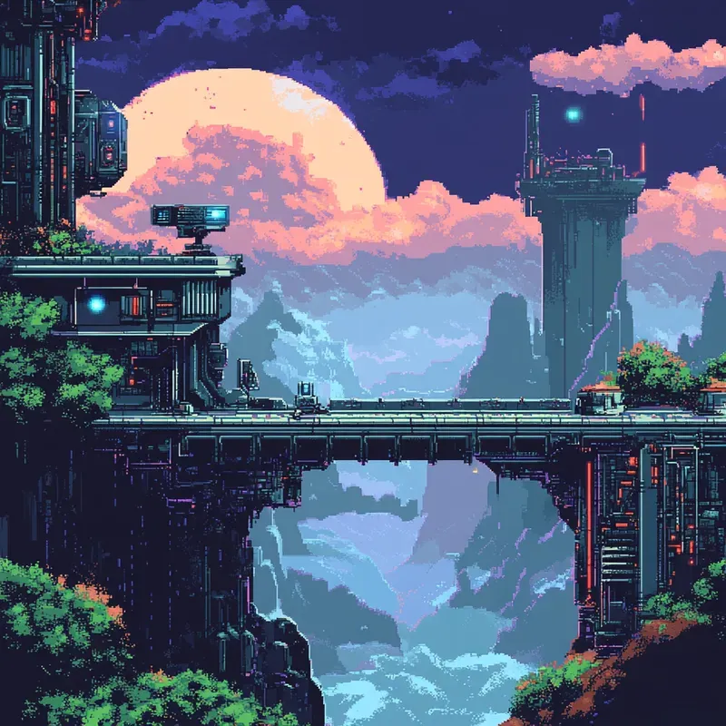 Pixel Art 2D Game Levels Midjourney Prompt | PromptBase