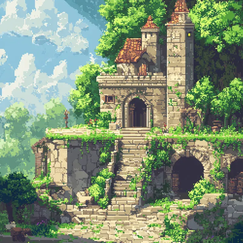 Pixel Art 2D Game Levels Midjourney Prompt | PromptBase