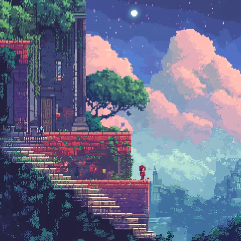 Pixel Art 2D Game Levels Midjourney Prompt | PromptBase