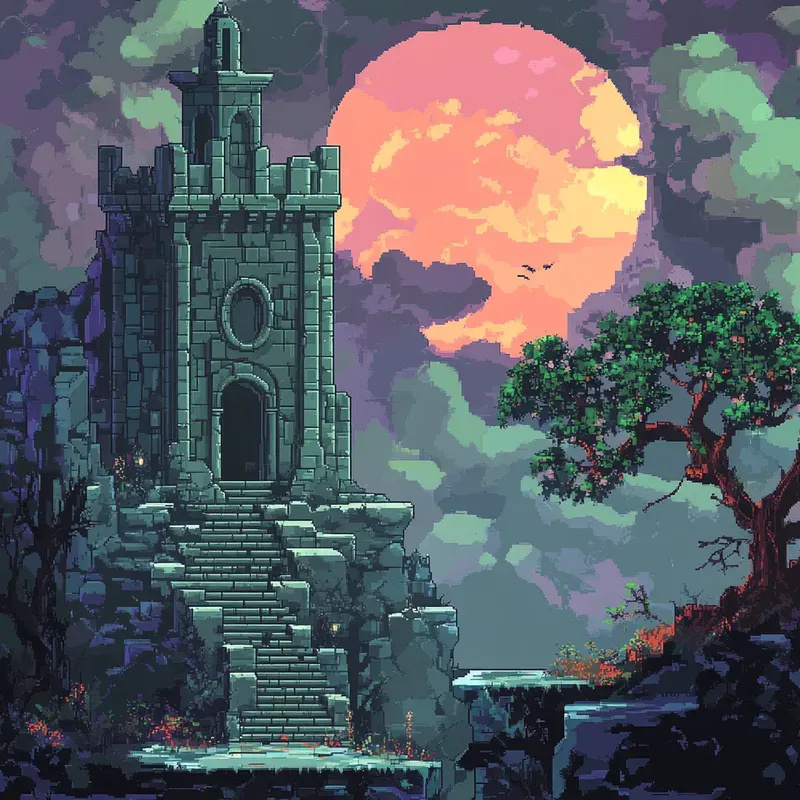 Pixel Art 2D Game Levels Midjourney Prompt | PromptBase