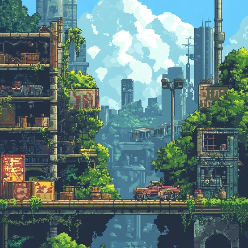 Pixel Art 2D Game Levels Midjourney Prompt | PromptBase