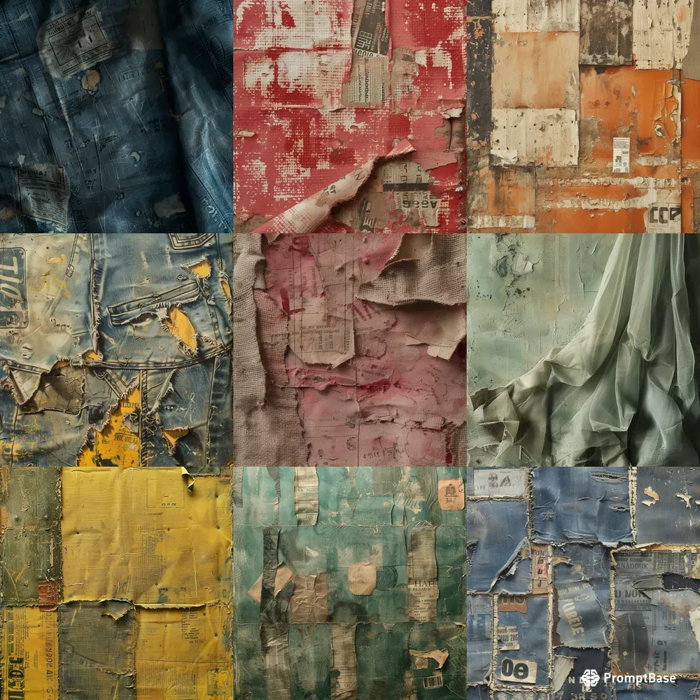 Junk Style Fabric Patterns Midjourney Prompt | PromptBase