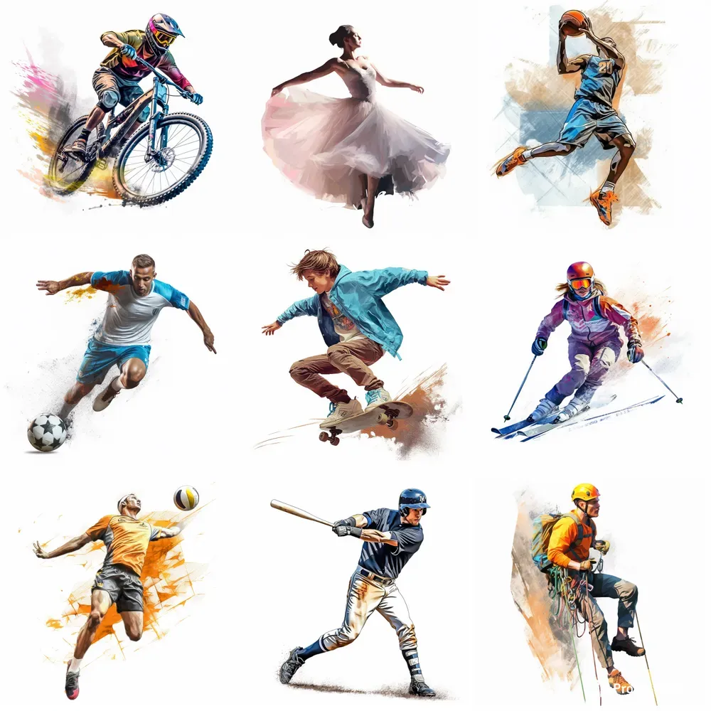 Drawings Of People Doing Sports Midjourney Prompt | PromptBase