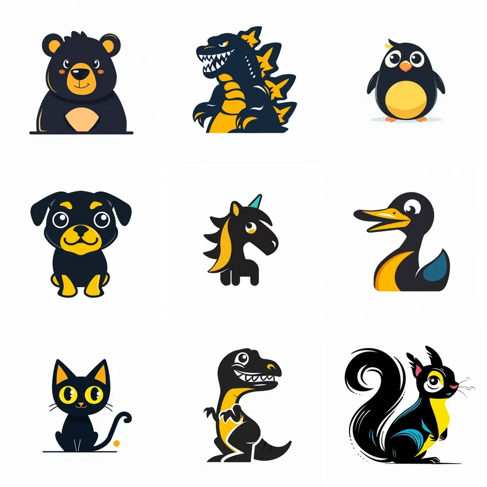 Animal Simple Vector Graphics Midjourney Prompt | PromptBase