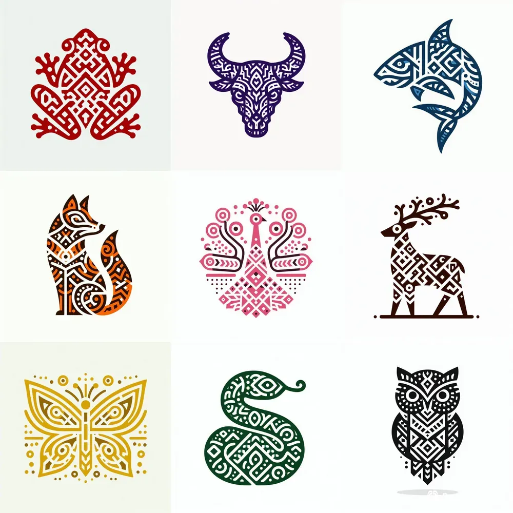 Folk Scandinavian Colorful Logos DALL·E Prompt | PromptBase