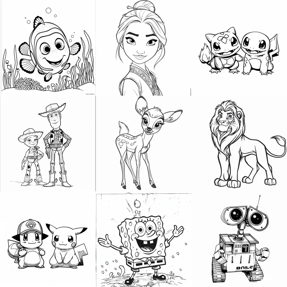 Cartoon Collage Coloring Pages: A Fun and Creative Activity for Kids