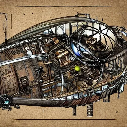 Steampunk Blueprints Stable Diffusion Prompt | PromptBase