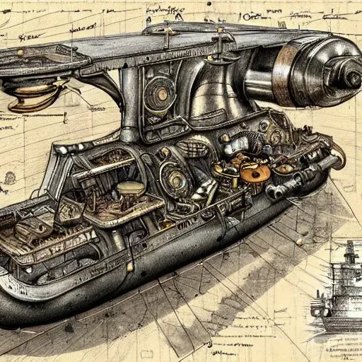 Steampunk Blueprints Stable Diffusion Prompt | PromptBase