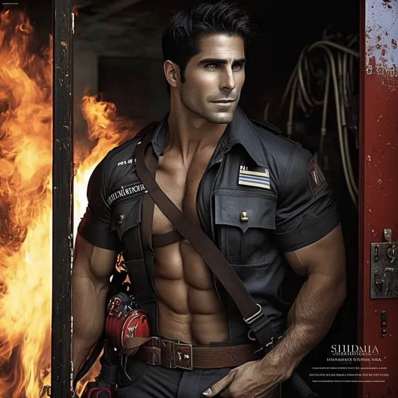 Handsome Firefighter Calendars Midjourney Prompt | PromptBase