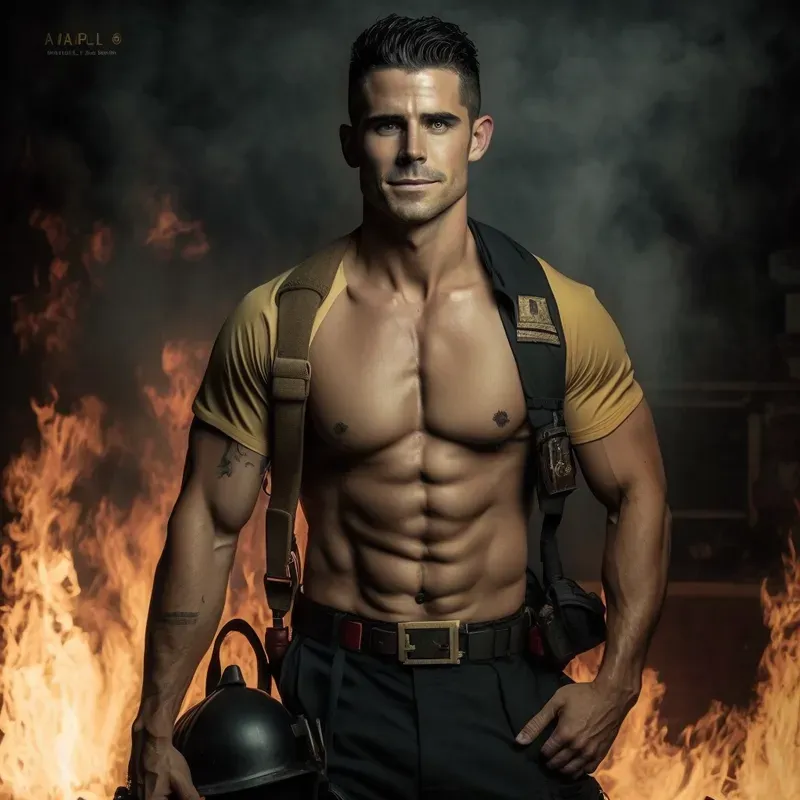 Handsome Firefighter Calendars Midjourney Prompt | PromptBase