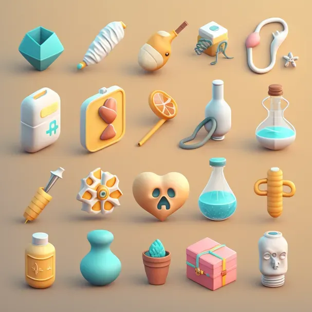Cute Axonometric Emoji Icons Midjourney Prompt | PromptBase