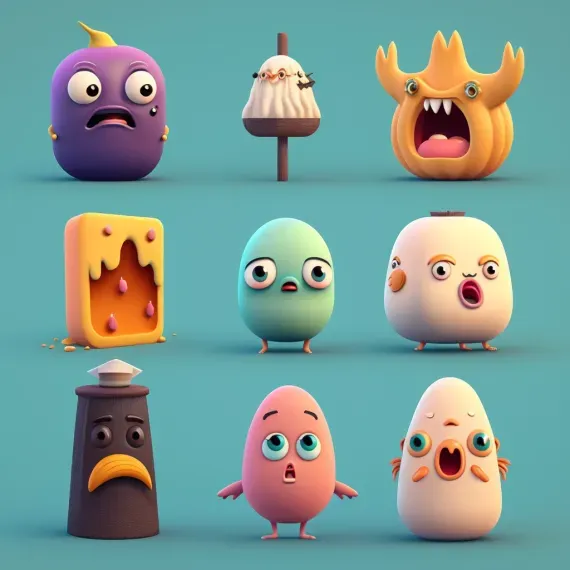 Cute 3D Character Icons Midjourney Prompt | PromptBase