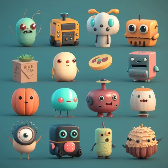 Cute 3D Character Icons Midjourney Prompt | PromptBase