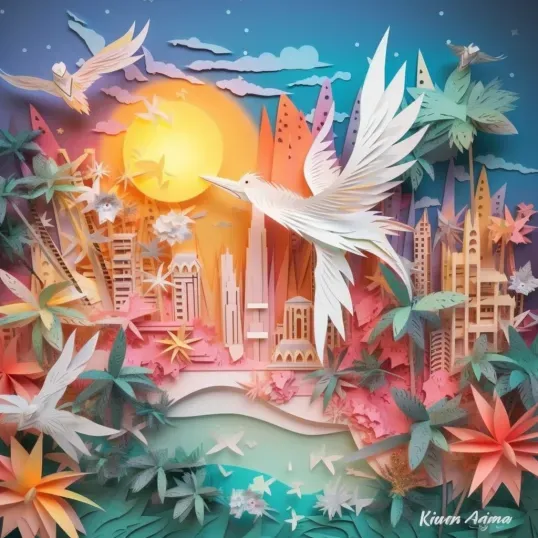 Advanced Kirigami Dimensions Midjourney Prompt | PromptBase