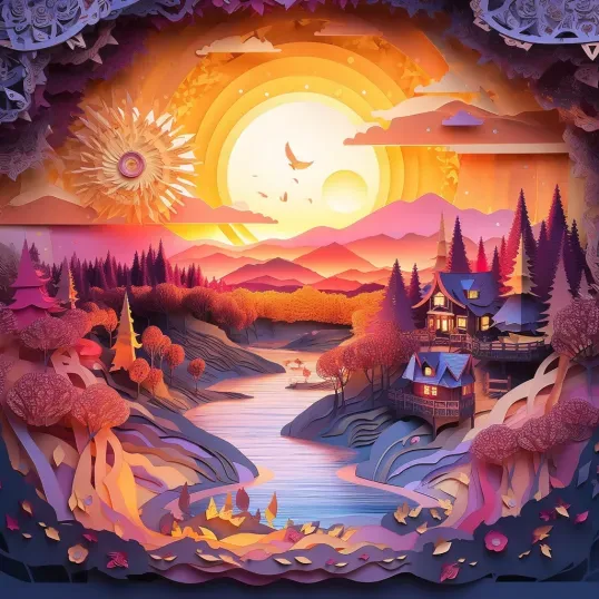 Advanced Kirigami Dimensions Midjourney Prompt | PromptBase