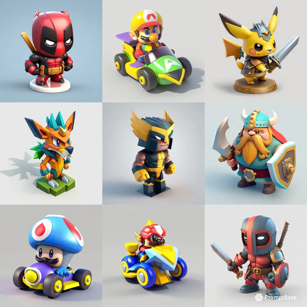 RPG 3D Games Asset Characters Midjourney Prompt | PromptBase